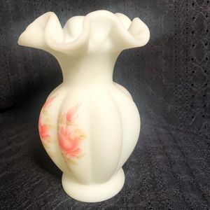 Fenton | Accents | Vintage Blown Hand Painted Fenton Uranium Custard ...